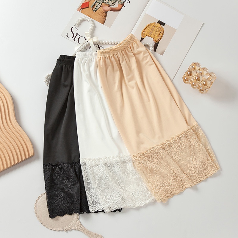Half-length Slip Skirt Underskirt Petticoat Lace Anti-see-through Hanfu ...