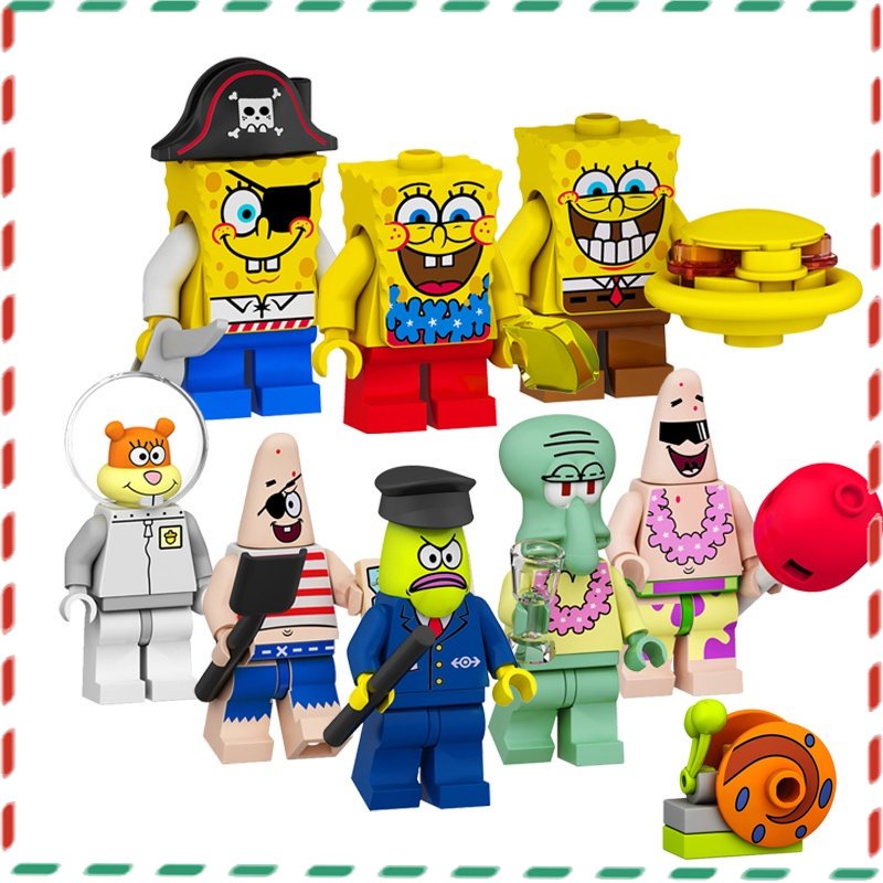 Building Blocks Minifigure Toys SpongeBob SquarePants Puzzle Assembling ...