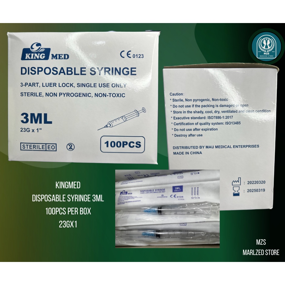 KINGMED 3cc DISPOSABLE SYRINGE | Shopee Philippines