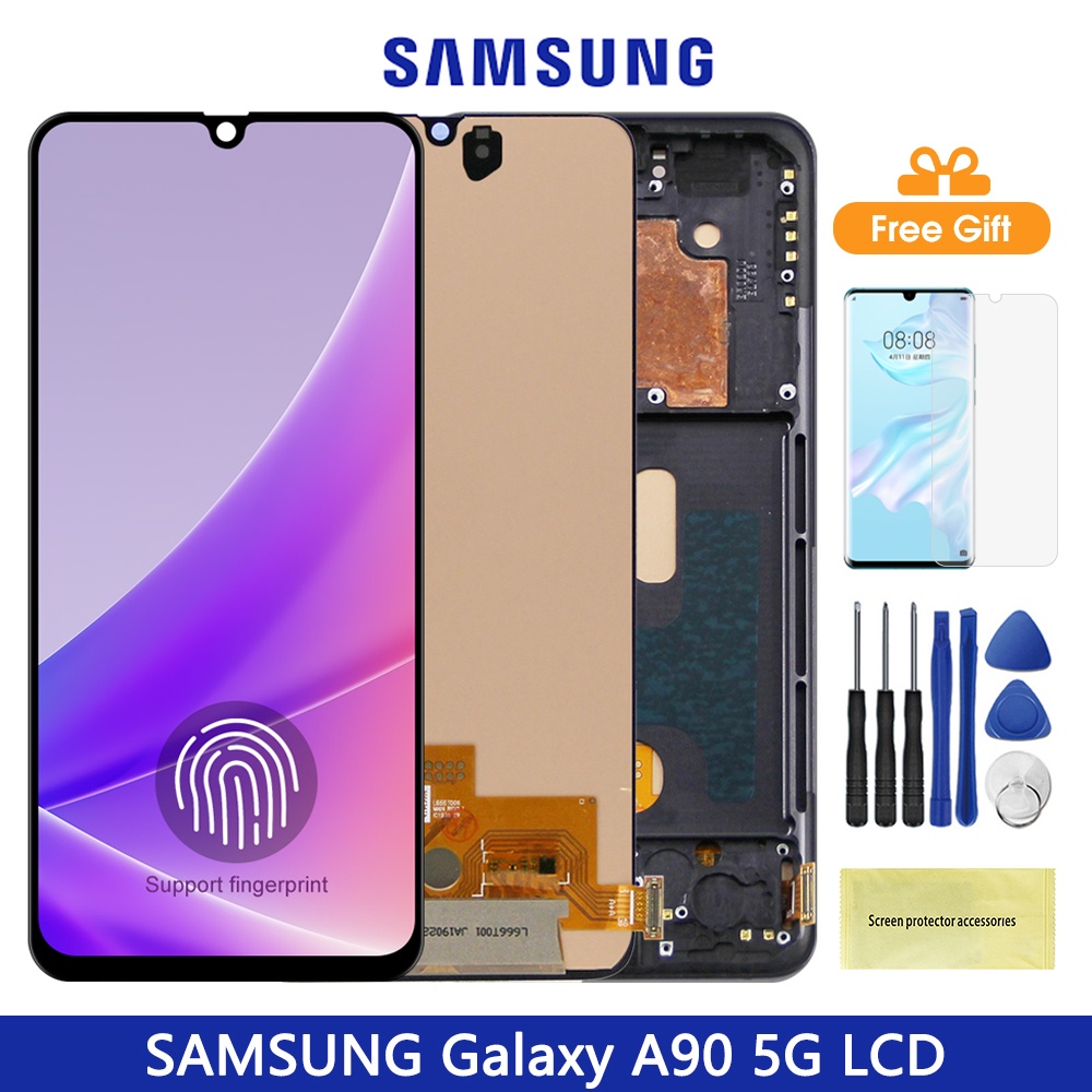 For Samsung Galaxy A90 5G LCD Display SM-A908B, A908N, A9080 LCD Touch Screen Digitizer Assembly ...