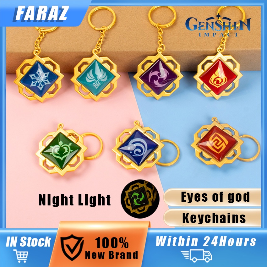 Game Genshin Impact Acrylic Luminous Keychain Liyue Genshin Impact Eye ...