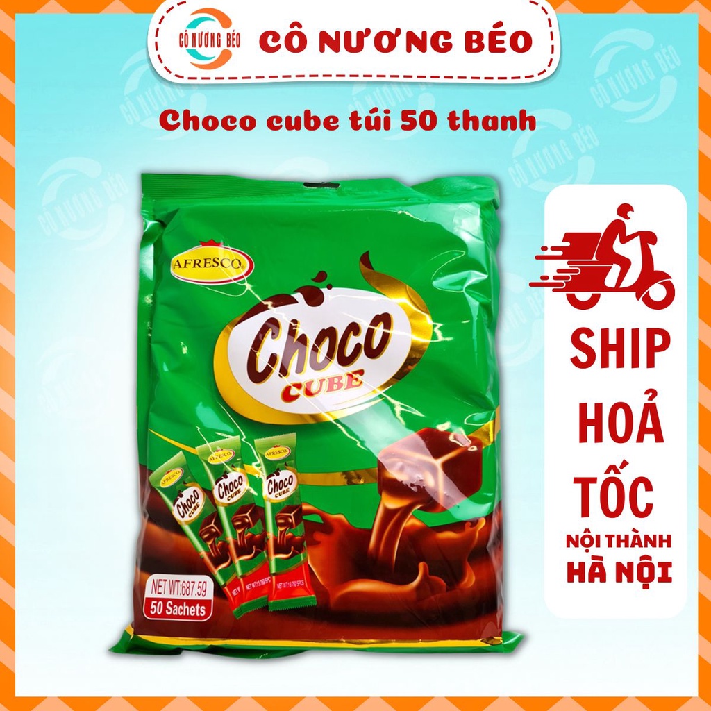 Choco cube chocolate candy, whole bag of 50 small bars, Fat Lady snacks ...