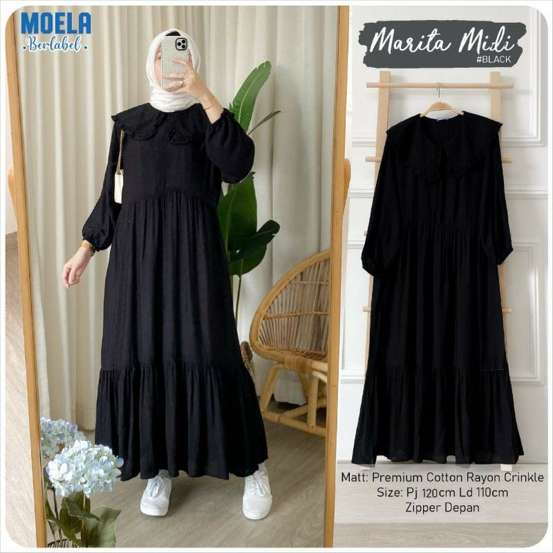 KATUN MIDI DRESS MANITA / MIDI DRESS RAYON COTTON MATERIAL MODERN WOMEN ...