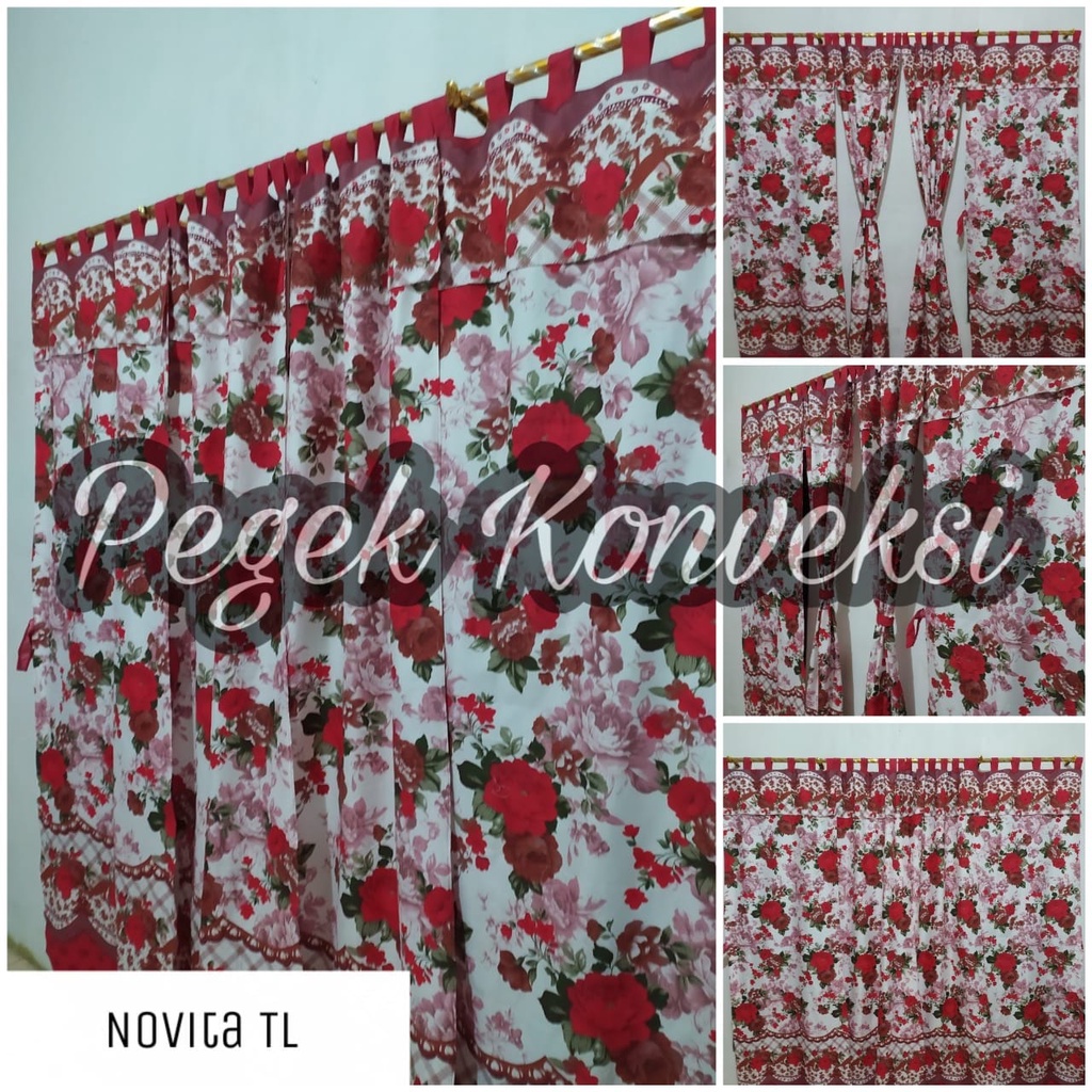 MERAH Curtains for Sale Door Curtains for Windows with Red Novita ...