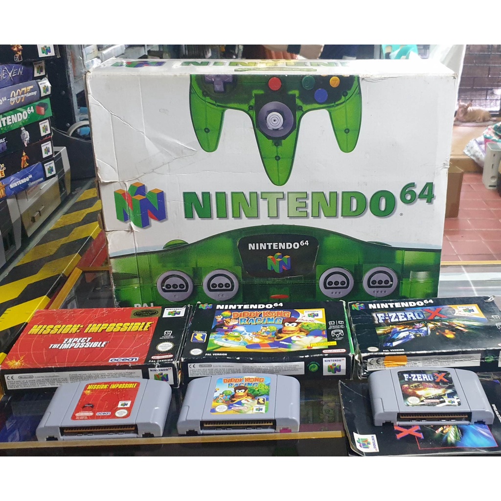 Nintendo N64 Funtastic Jungle Green Console Bundle PAL Version complete ...