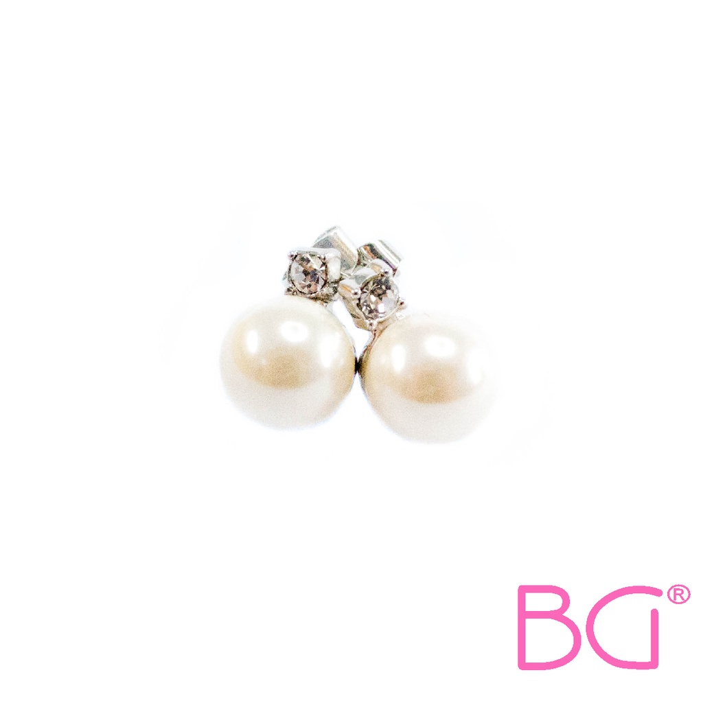 BROADWAY GEMS Earring Pearl Round With Stone Cream 6mm (PG) | Shopee ...