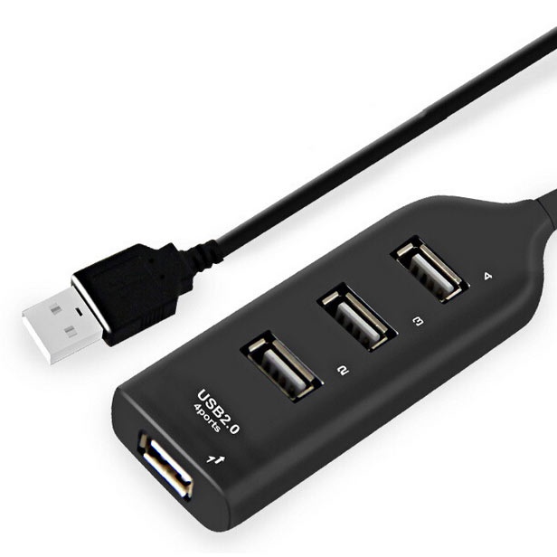 Portable USB Hub 2.0 4 Port USB Slot 4x USB 2.0- HB304 - Black | Shopee ...