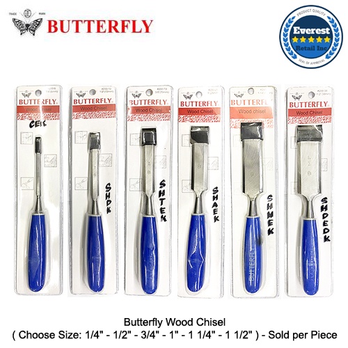 Butterfly Wood Chisel ( Choose Size: 1/4" - 1/2" - 3/4" - 1" - 1 1/4 ...