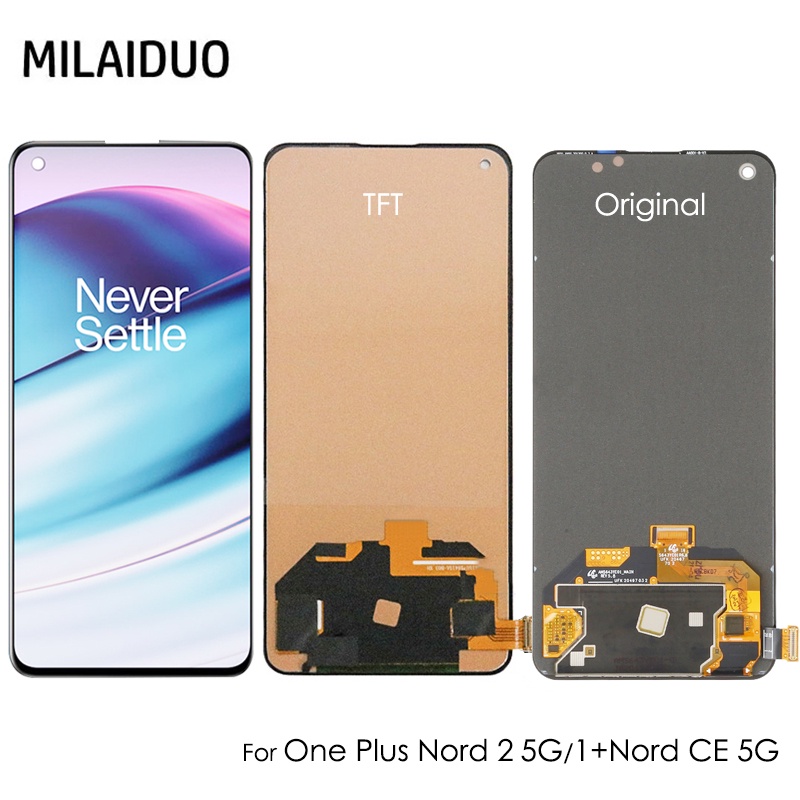Amoled / TFT for OnePlus Nord 2 5G 1+Nord 2T LCD Display + Touch Panel Digitizer Assembly for ...