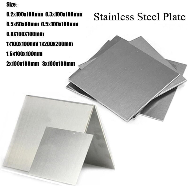 1pcs 304 Stainless Steel Plate Thick 1mm 1.5mm 2mm 3mm 0.8mm 0.5mm | Shopee Philippines