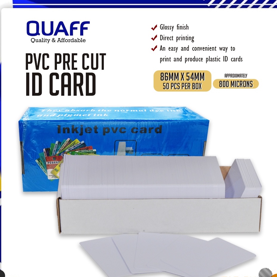 Printable PVC Pre-Cut Cards for Direct Printing( 86MM*34MM ) | Shopee ...