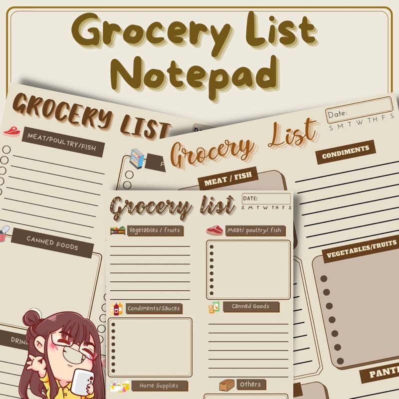 Grocery List Notepad Reminder notepad wet and dry food reminder market ...