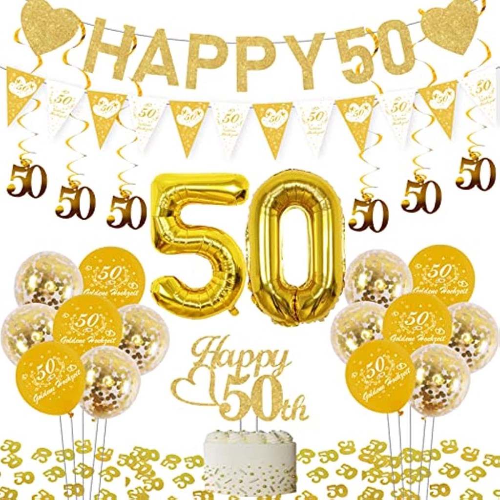 Cheereveal 50th Wedding Anniversary Party Decorations Gold Wedding