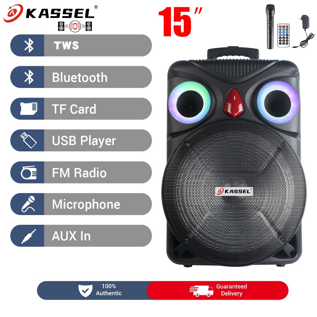 FREE USB KASSEL 15" Trolley Speaker With USB/TF/FM/ Bluetooth Free ...