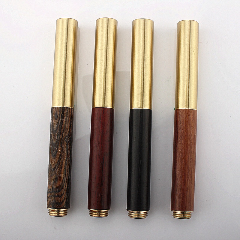 Brass Solid Wood Retro Short Fountain Pen Ultra-Fine Office Student Pen ...