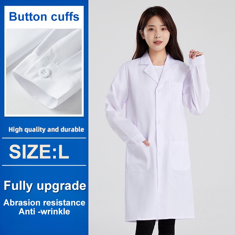 No. 1 Quality lab gown white coat workwear pharmacy doctor coat andmen ...