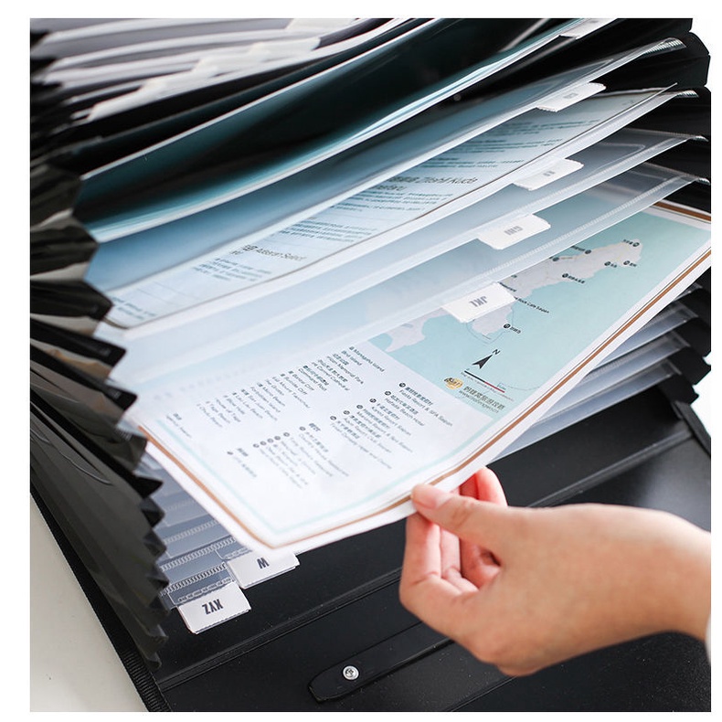 26-Layer Super Large Capacity File Holder Test Buggy Bag Plastic ...