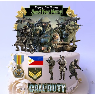 SUNDALO ARMY COD CALL OF DUTY THEME CAKE TOPPER (Personalized Name of ...