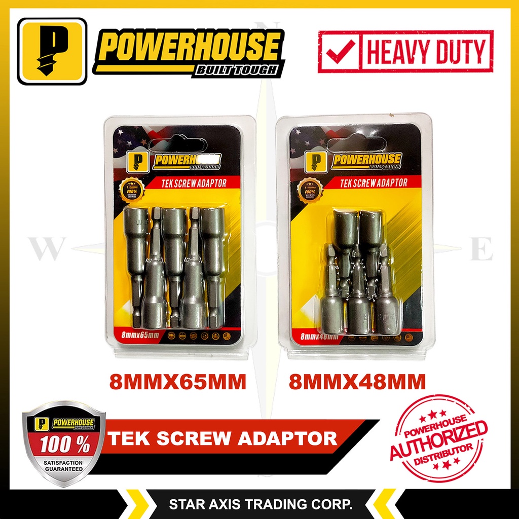 Powerhouse Tek Screw Adapter with Magnet ( 8mm x 65mm ) | ( 5/16" x 2.5 ...