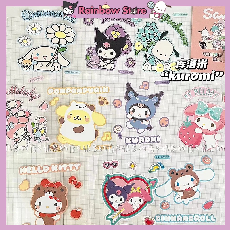 Sanrio 10 Sheets Non-Repetitive Cute Kuromi Girl Heart pet Waterproof ...