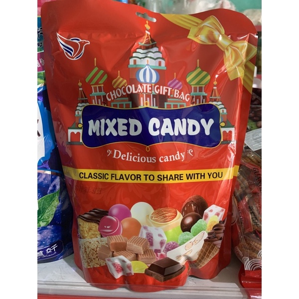 Candy Mixed with fruits, chocolate, almonds, Mixed 500g | Shopee ...