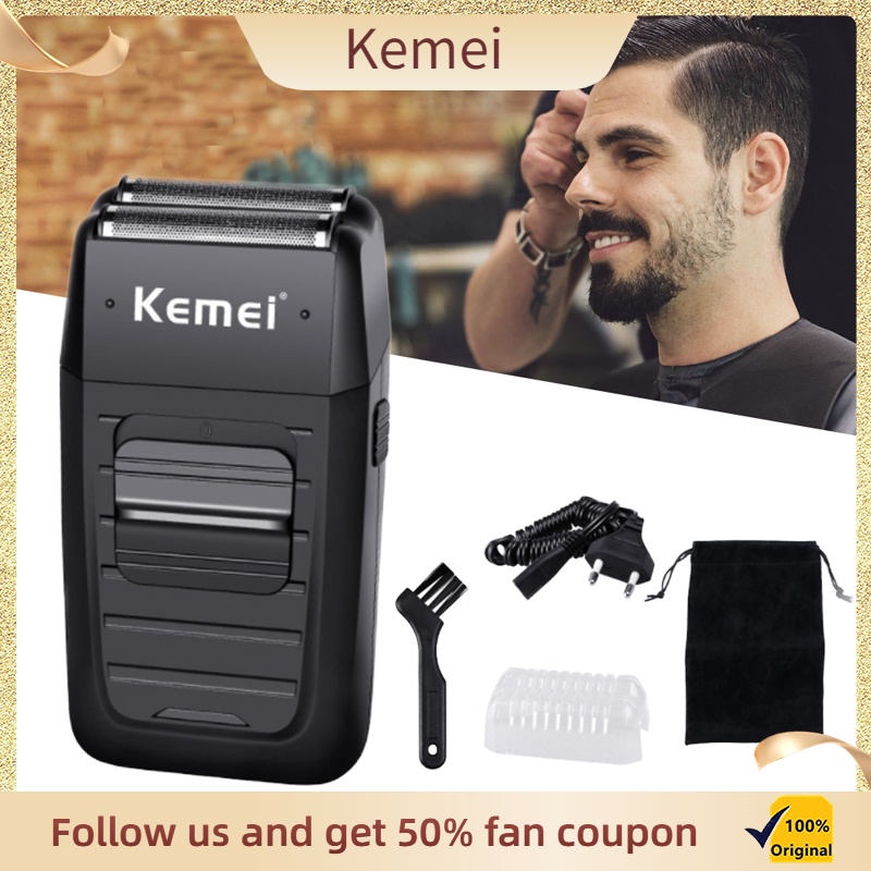 Kemei KM-1102 Rechargeable Cordless Shaver for Men Twin Blade ...