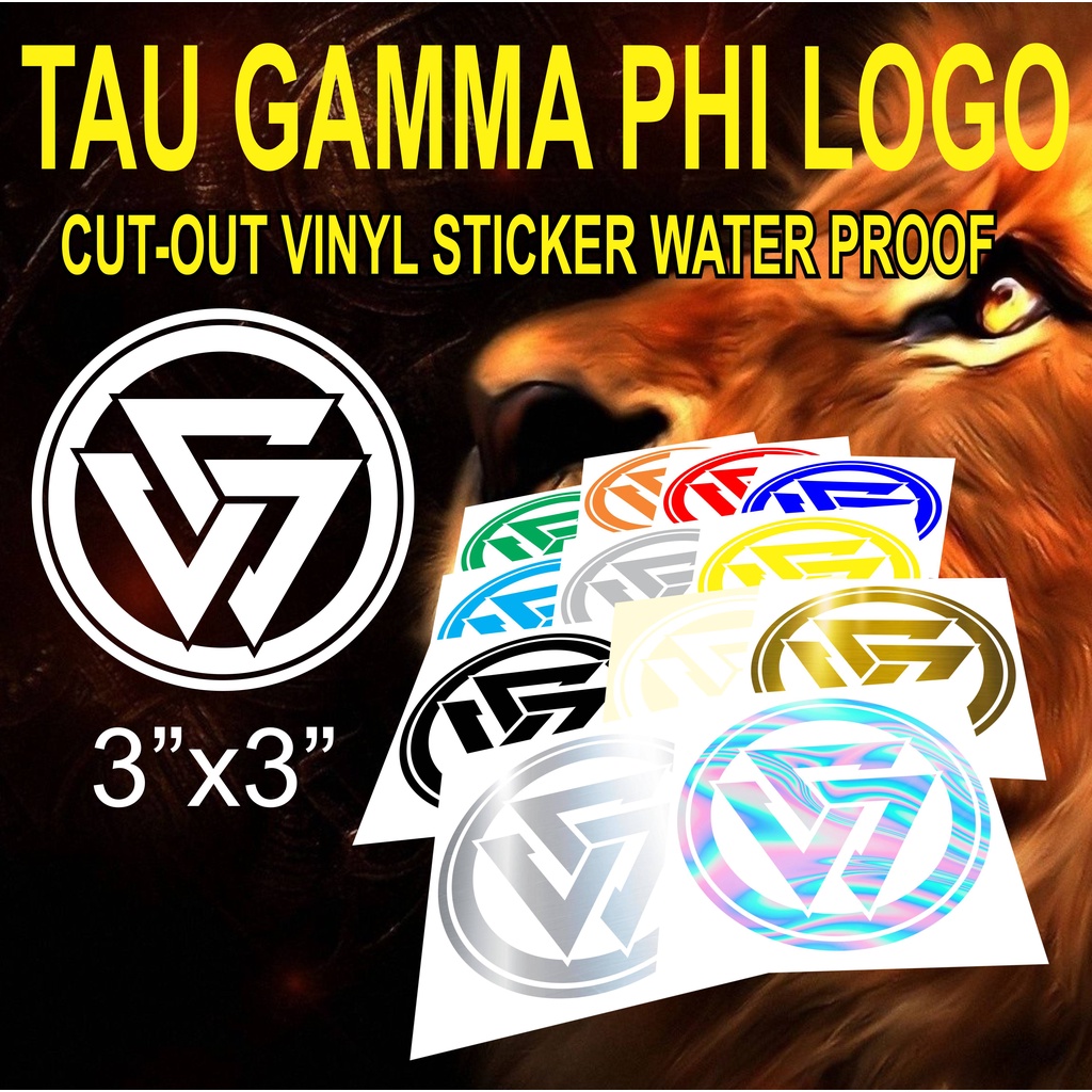 Tau gamma phi logo sticker,frat sticker,water proof,vinyl sticker ...