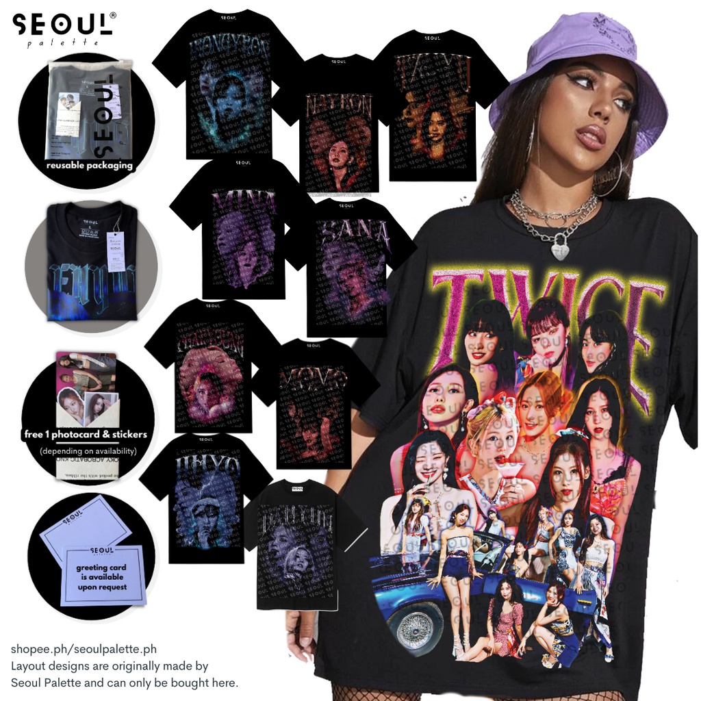 Twice ONCE Kpop Oversized Cotton Bootleg Vintage Graphic Black Tee ...