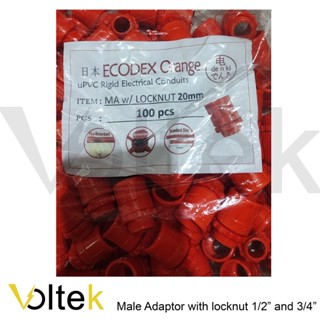 Pvc Orange Male Adaptor w/ locknut size 1/2" and 3/4" and 1" for ...