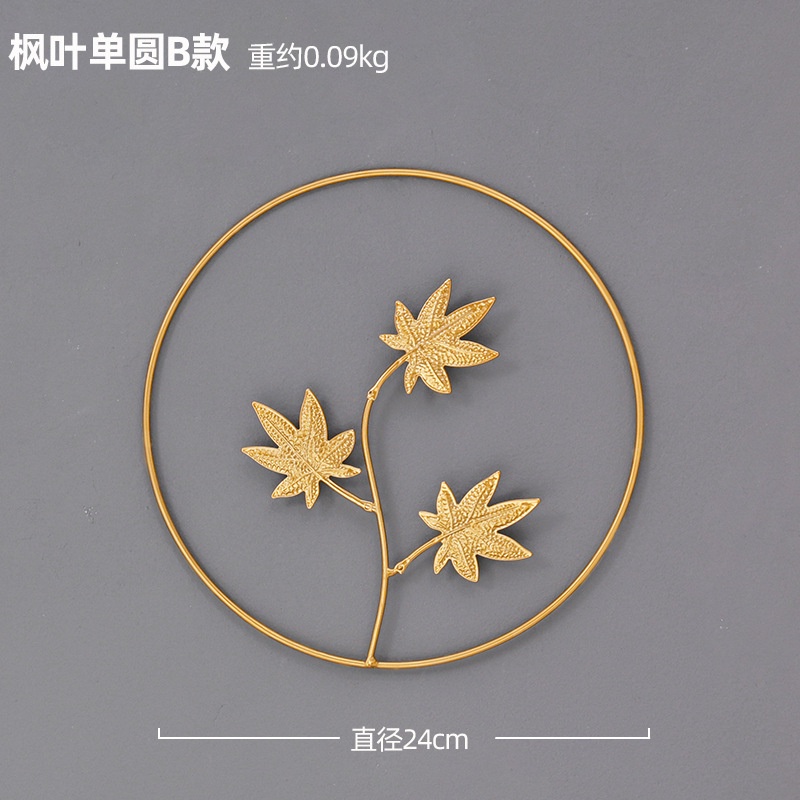 (COD) Metal wall decoration, square frame, leaf art gold frame leaf ...