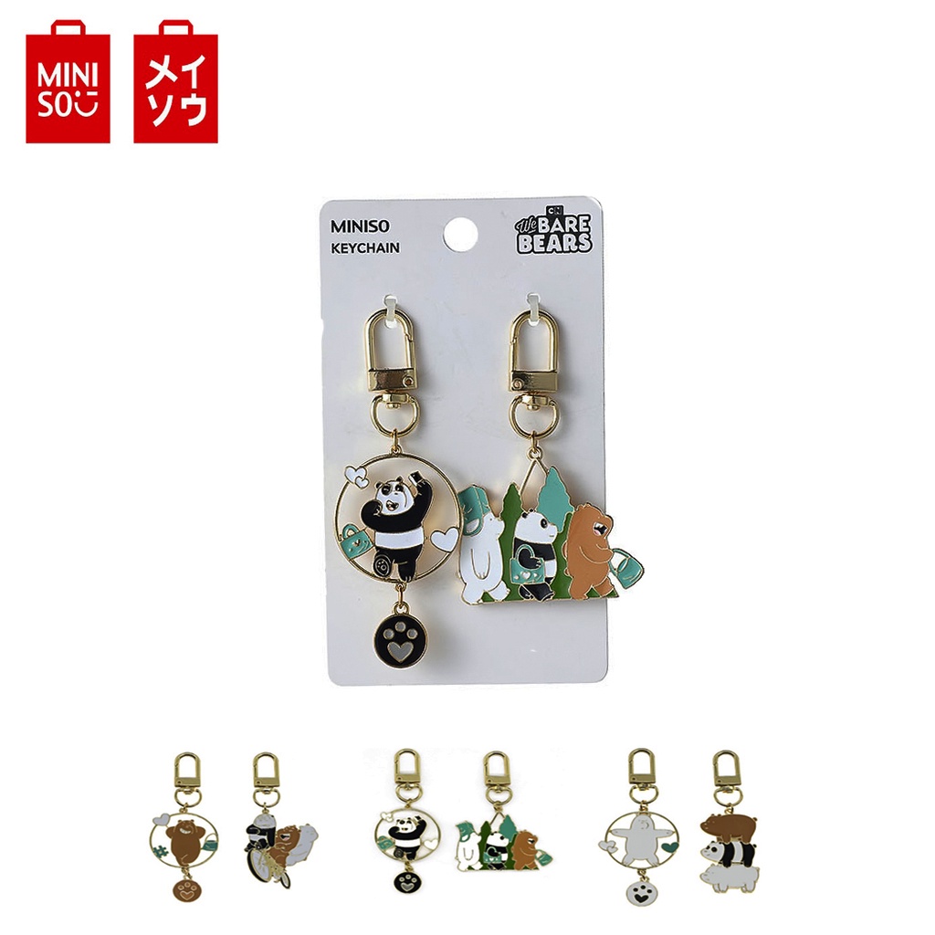 MINISO We Bare Bears Metal Key Chain | Shopee Philippines