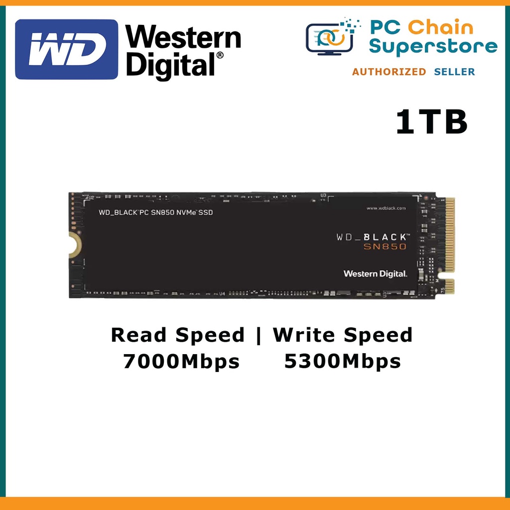 Western Digital WD SN850 1TB PCIE 4.0 Gen4 M.2 NVME SSD - 7000Mbps Read ...