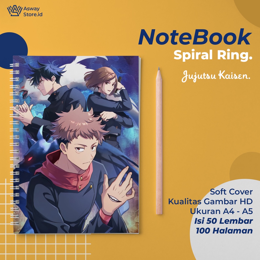 Jujutsu Kaisen | Anime | Aesthetic Note Ring Spiral Book | Notebook A4 ...