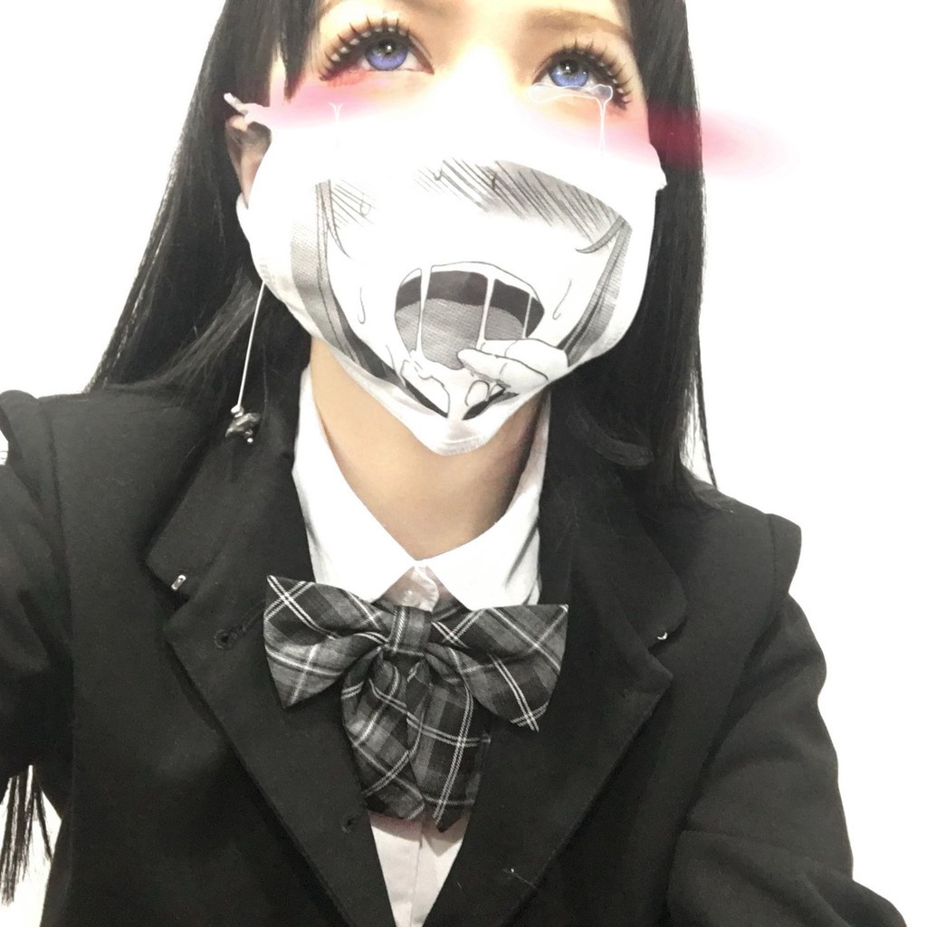 5 styles Japanese Anime Ahegao Mask Cosplay Halloween Show Props Cotton ...