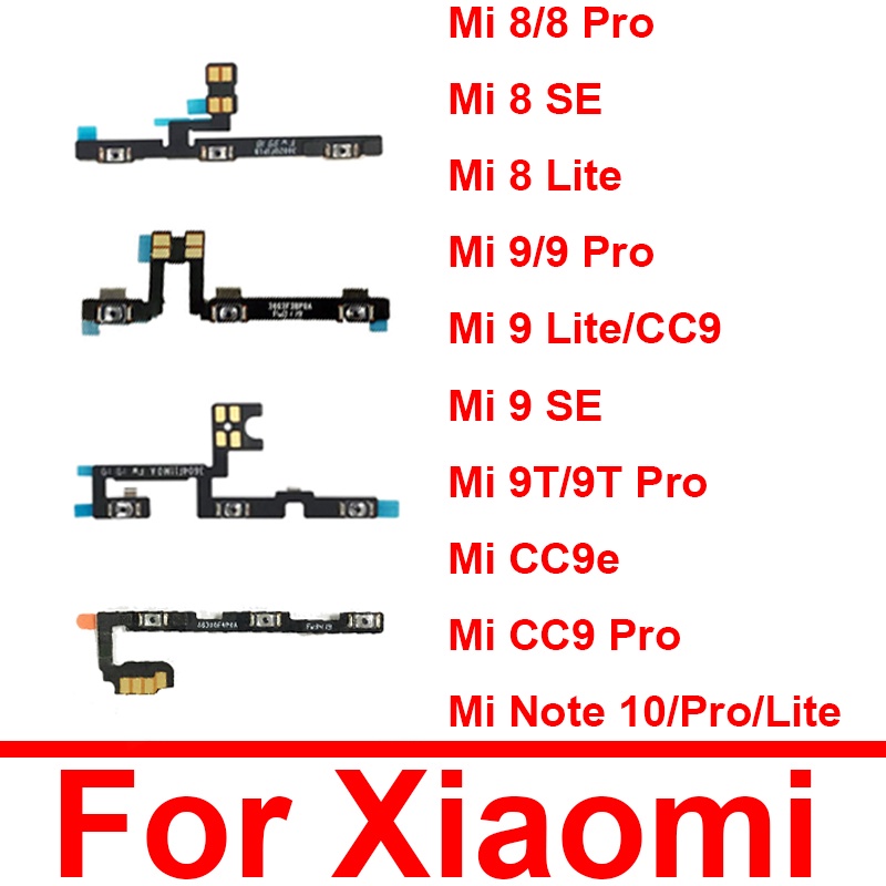 Power on off Button Volume Side Key Flex Cable For Xiaomi Mi 8 9 CC9 CC9e 9T Pro 8SE 9 SE Note ...