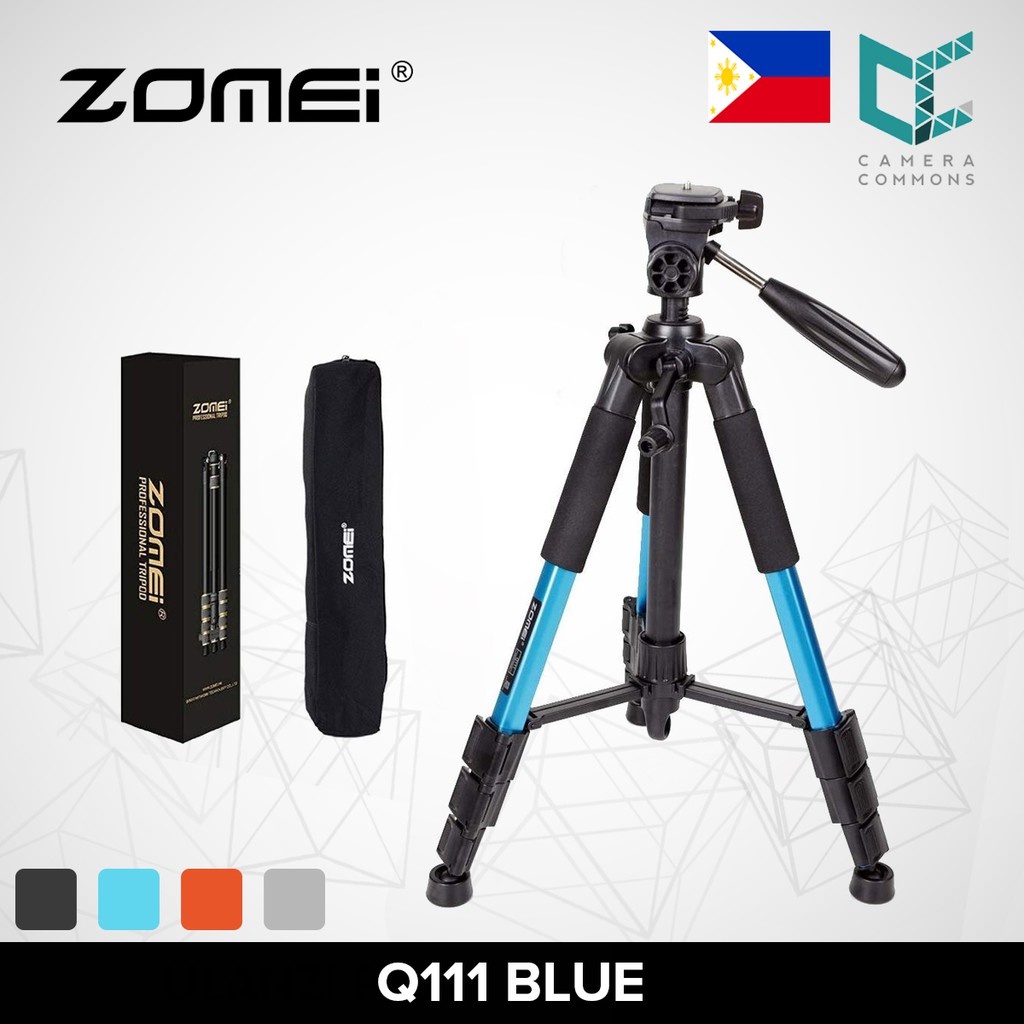 Zomei Q111 Blue Tripod Professional Portable Travel Aluminum Pan Head ...