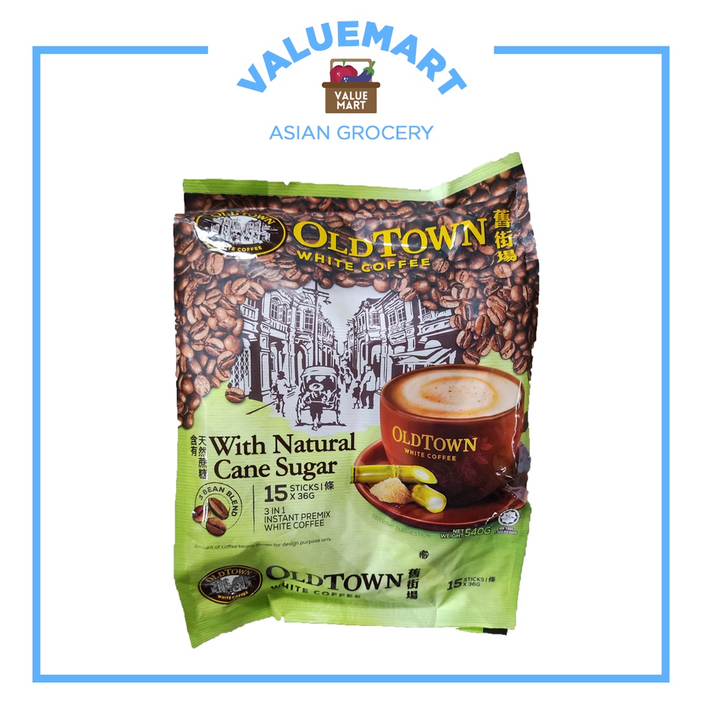 Old Town Original Malaysian Instant White Coffee Classic, Hazelnut, Rich - 375-570 g (15 sticks ...