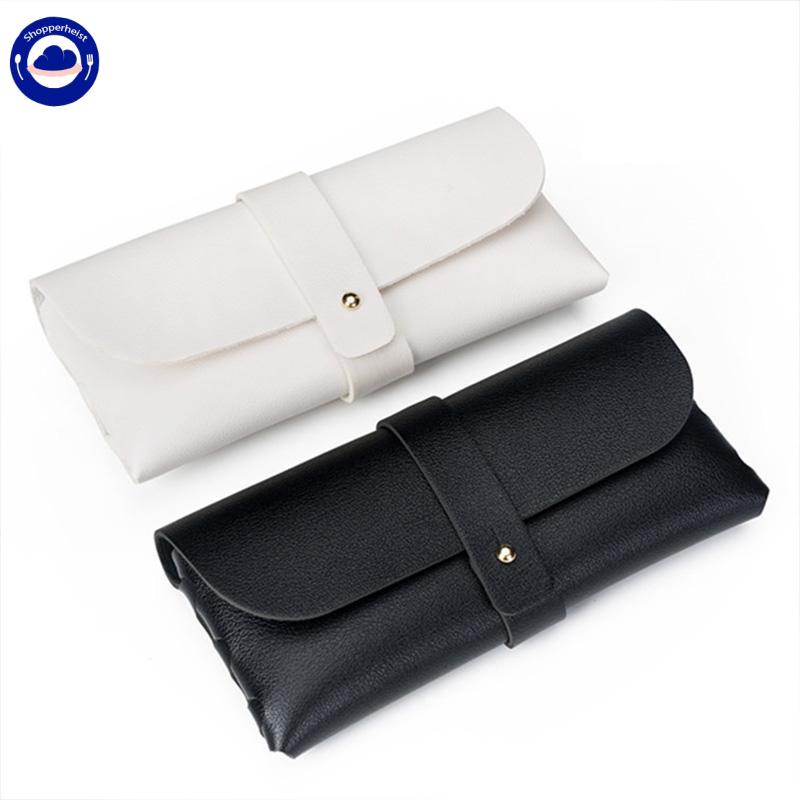 Button Closure Glasses Case No Odor PVC Soft Leather Sunglasses Case SP ...