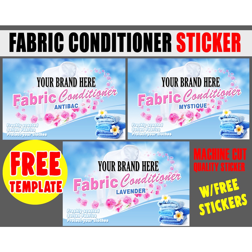 FABRIC CONDITIONER STICKER LABEL WATERPROOF AND DURABLE FREE TEMPLATE ...