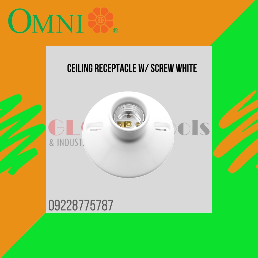 OMNI Ceiling Receptacle with Screw White E27-040 | Shopee Philippines