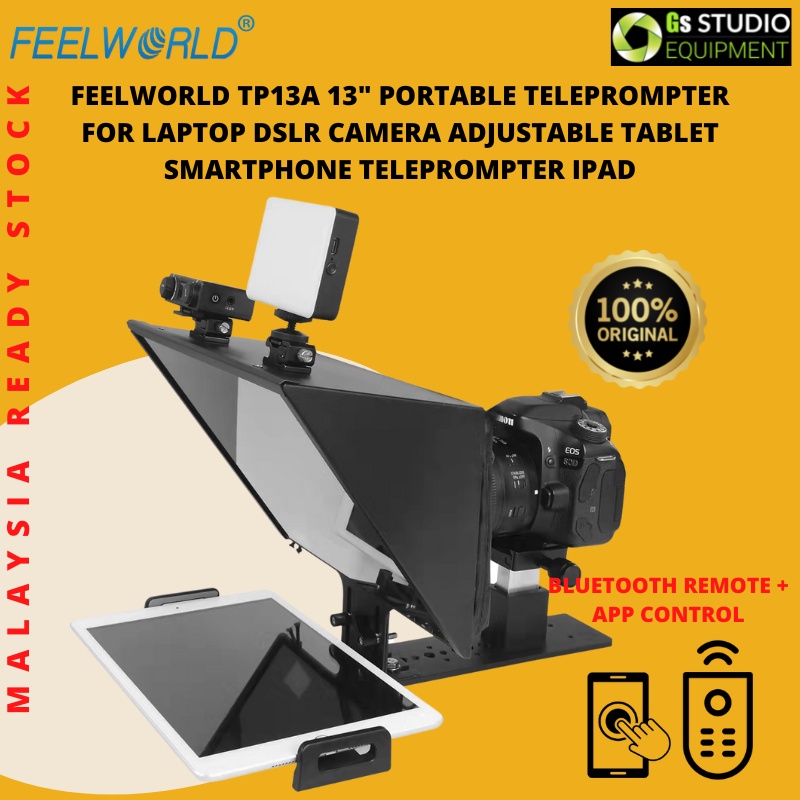 FEELWORLD TP13A Portable Teleprompter For Laptop Camera Smartphone (13 ...