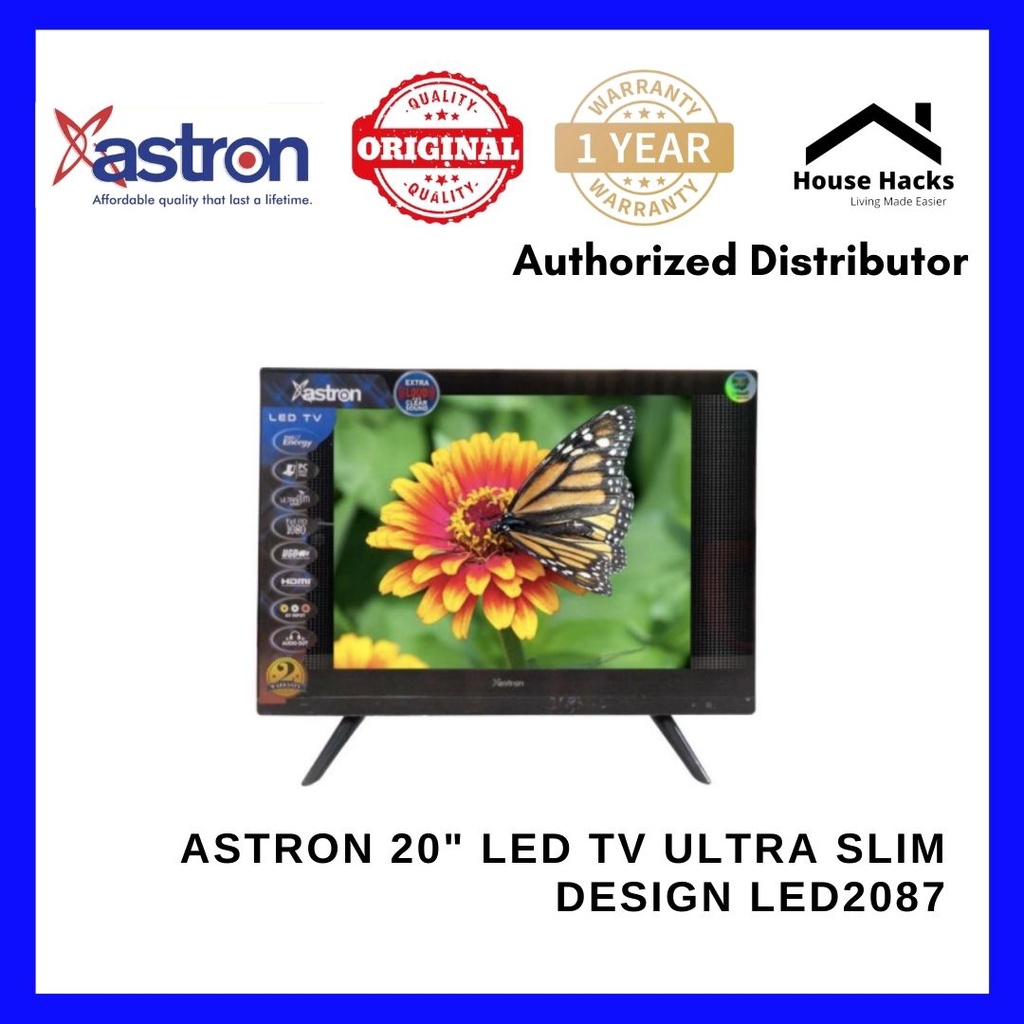 Astron 20" LED TV Ultra Slim Design LED2087 (House Hacks) | Shopee ...