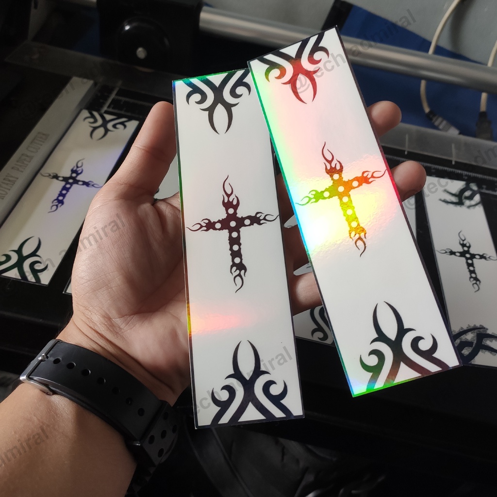 Top Box Sticker Waterproof Cross Black Edition (HOLOGRAPHIC) | Shopee ...