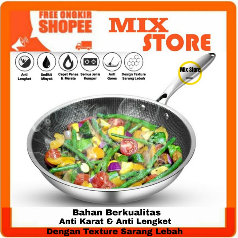 Frying Pan Induction Cooker Stir Fry 32cm Frying Pan Honeycomb Texture ...