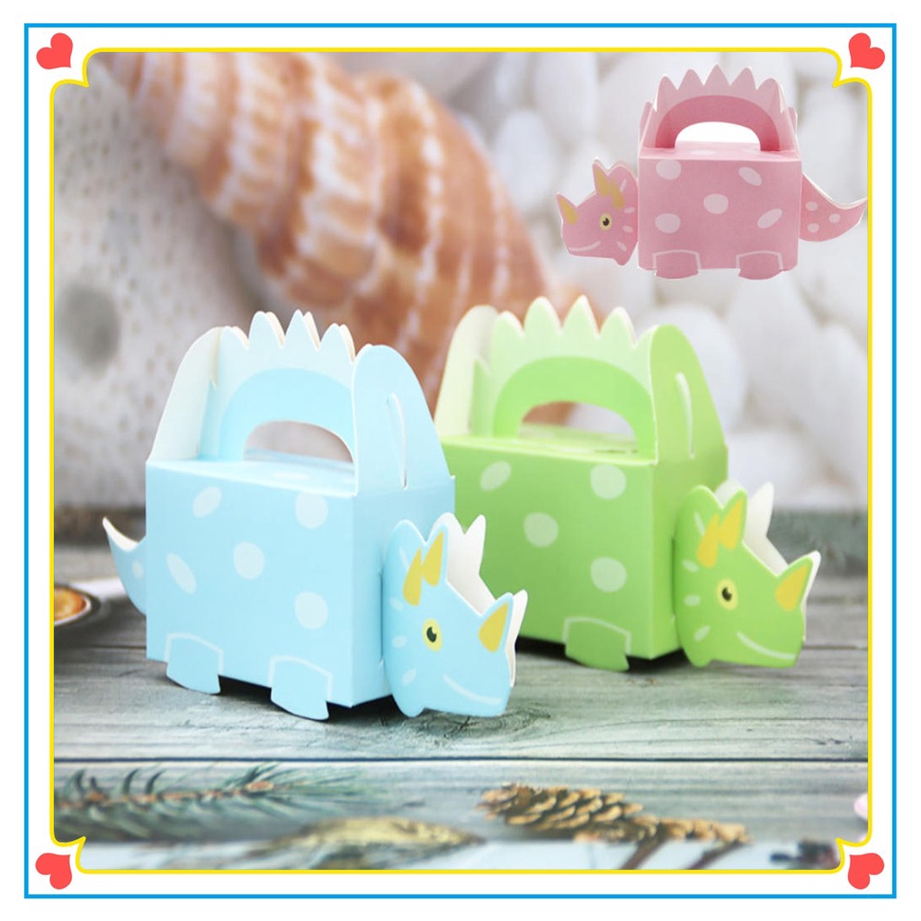 Green Blue Dinosaur Cookie Boxes Carton Dinosaur Candy Box Boy's Happy ...