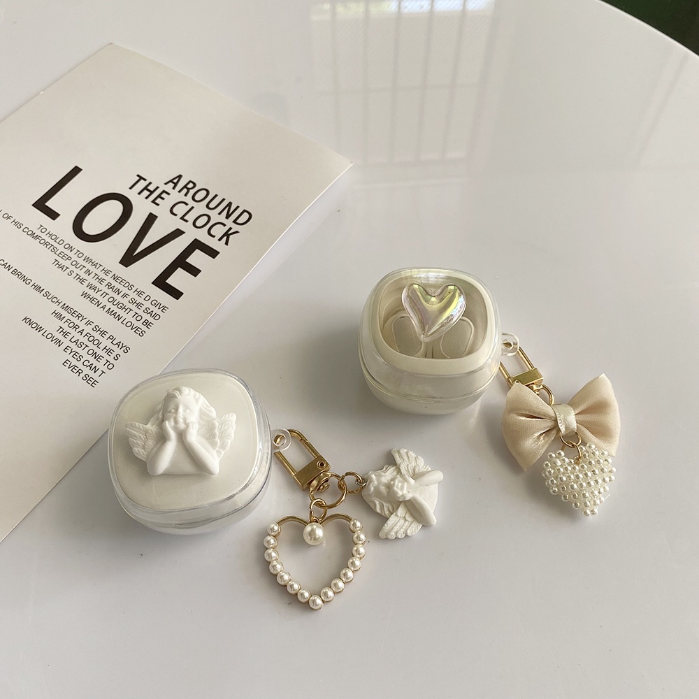 ins lovely angel case For Baseus WM01 / WM02 / E20 E19 E18 E17 E16 case with keychain Cover soft ...