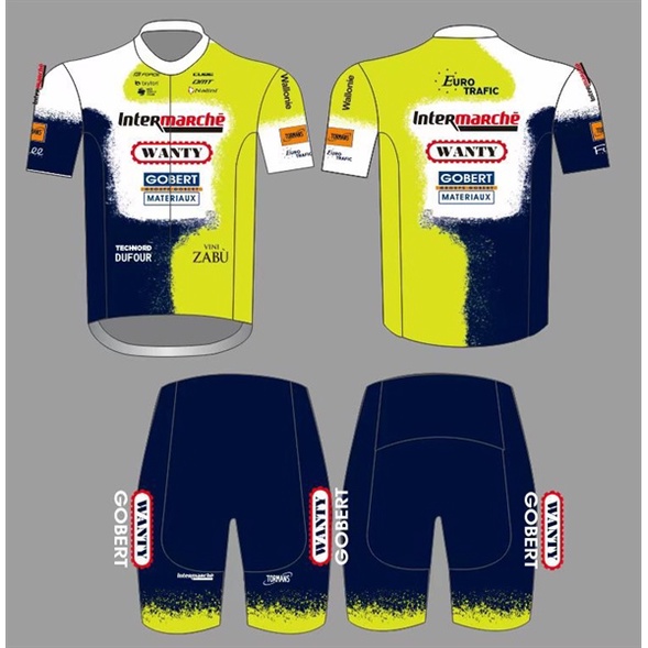 WANTY GOBERT Team Cycling Short Set Green White Dark Blue | Shopee ...