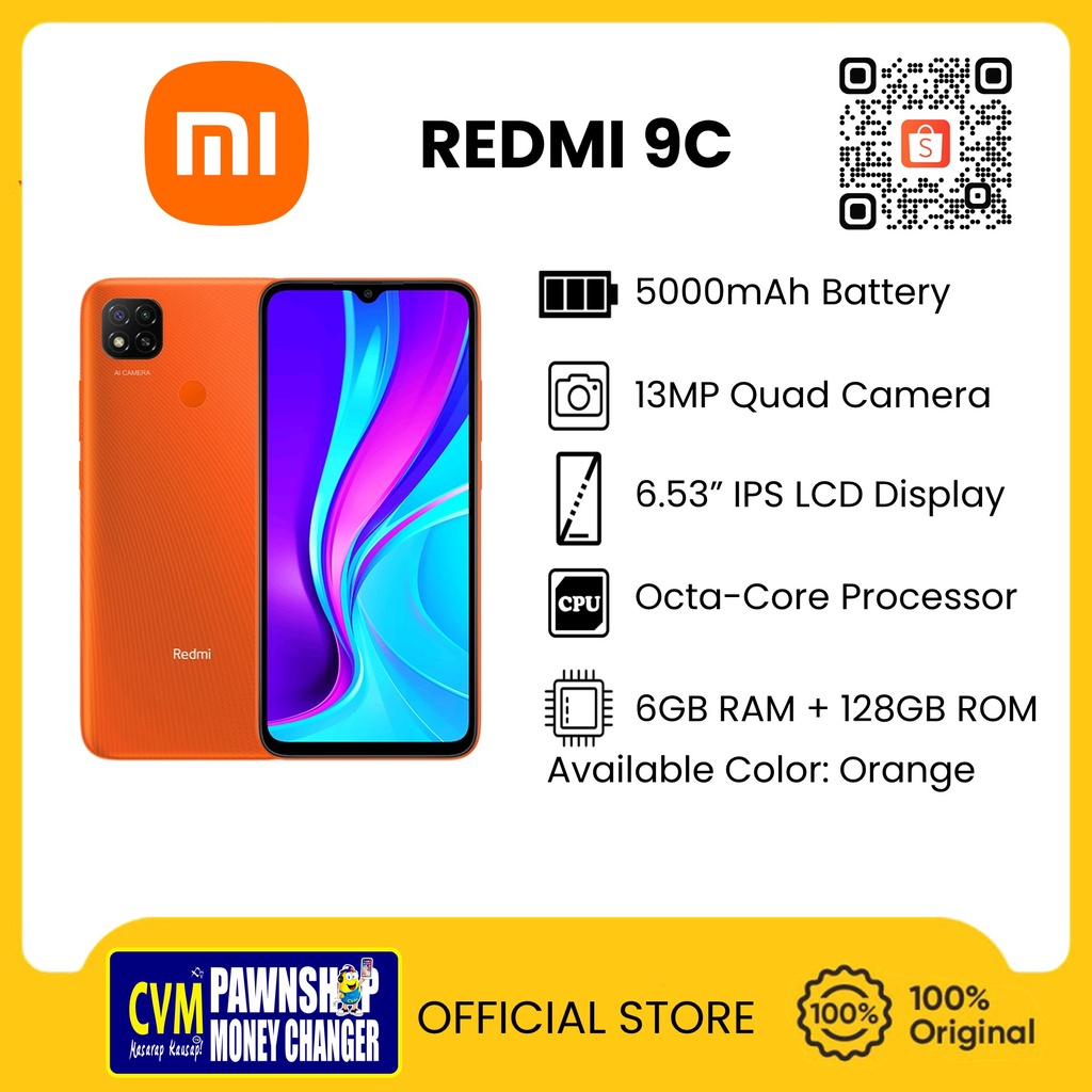 XIAOMI REDMI 9C / 6GB RAM / 128GB ROM / 5000MAH / ORANGE | Shopee ...