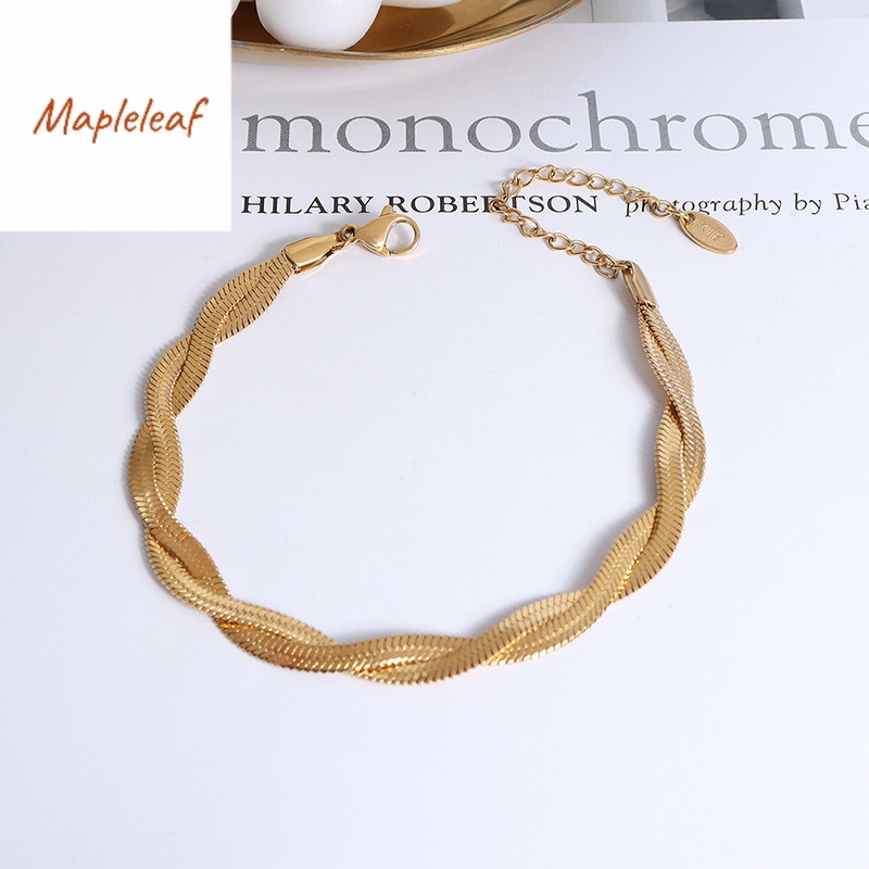 Original 18K Saudi gold fried dough twist bracelet cross winding women ...
