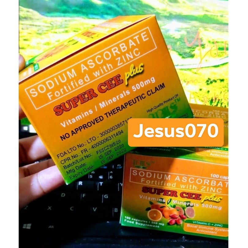 SUPER CEE PLUS (Sodium Ascorbate with Zinc) 7.1K SOLDS - 100 Capsules ...